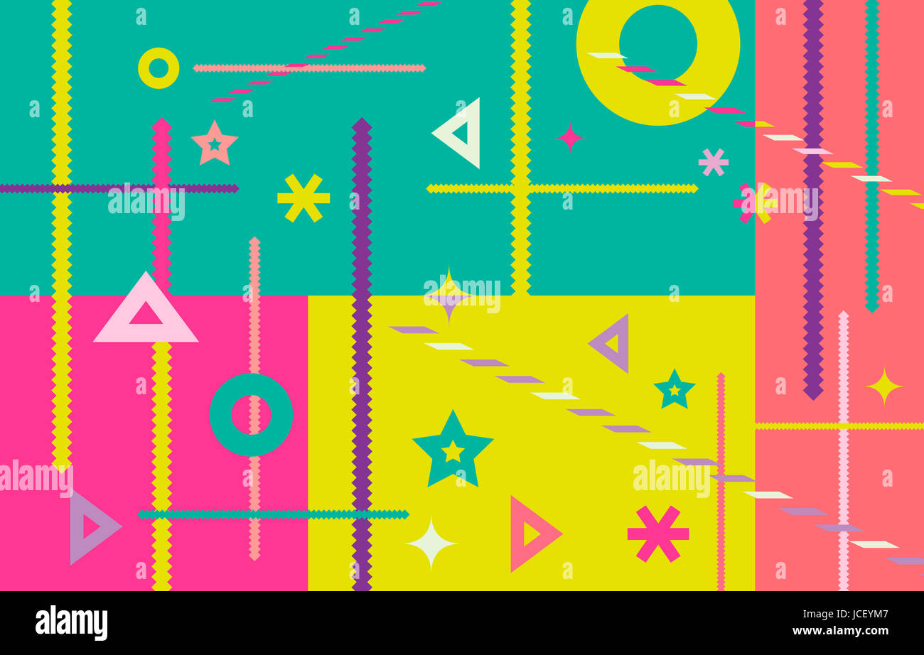 Background with colorful geometric figures Stock Photo - Alamy