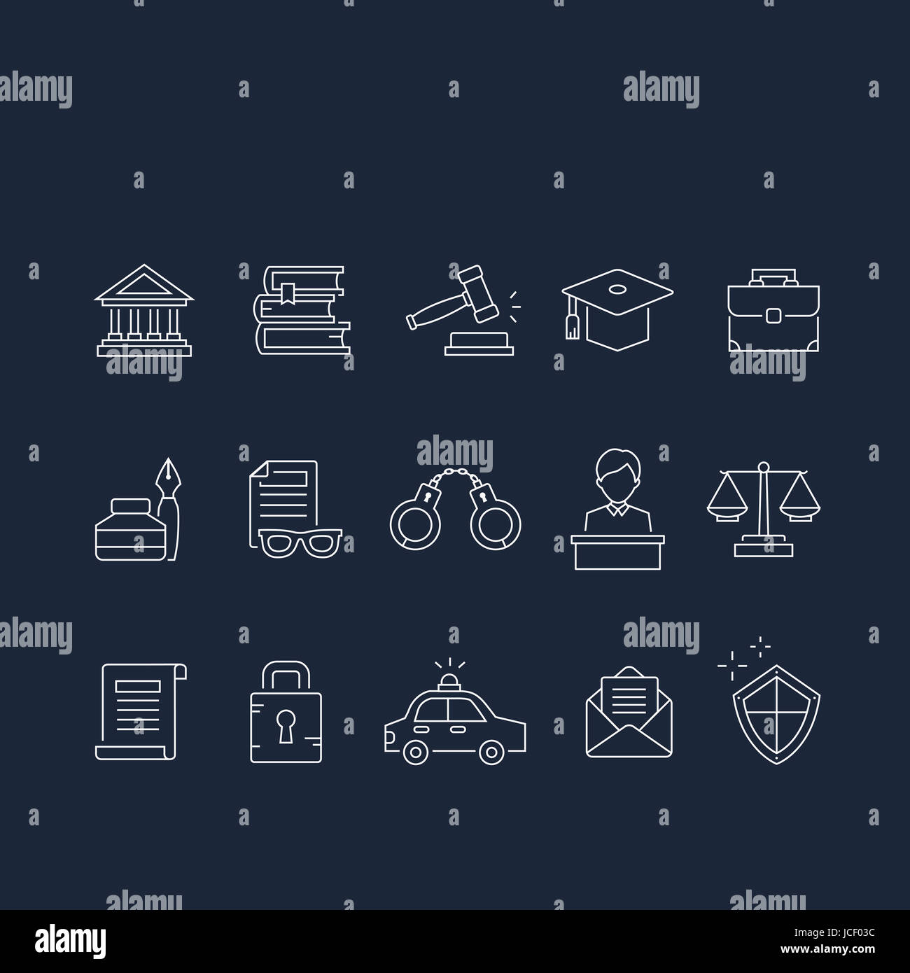 Set of various icons related to public order and security Stock Photo ...