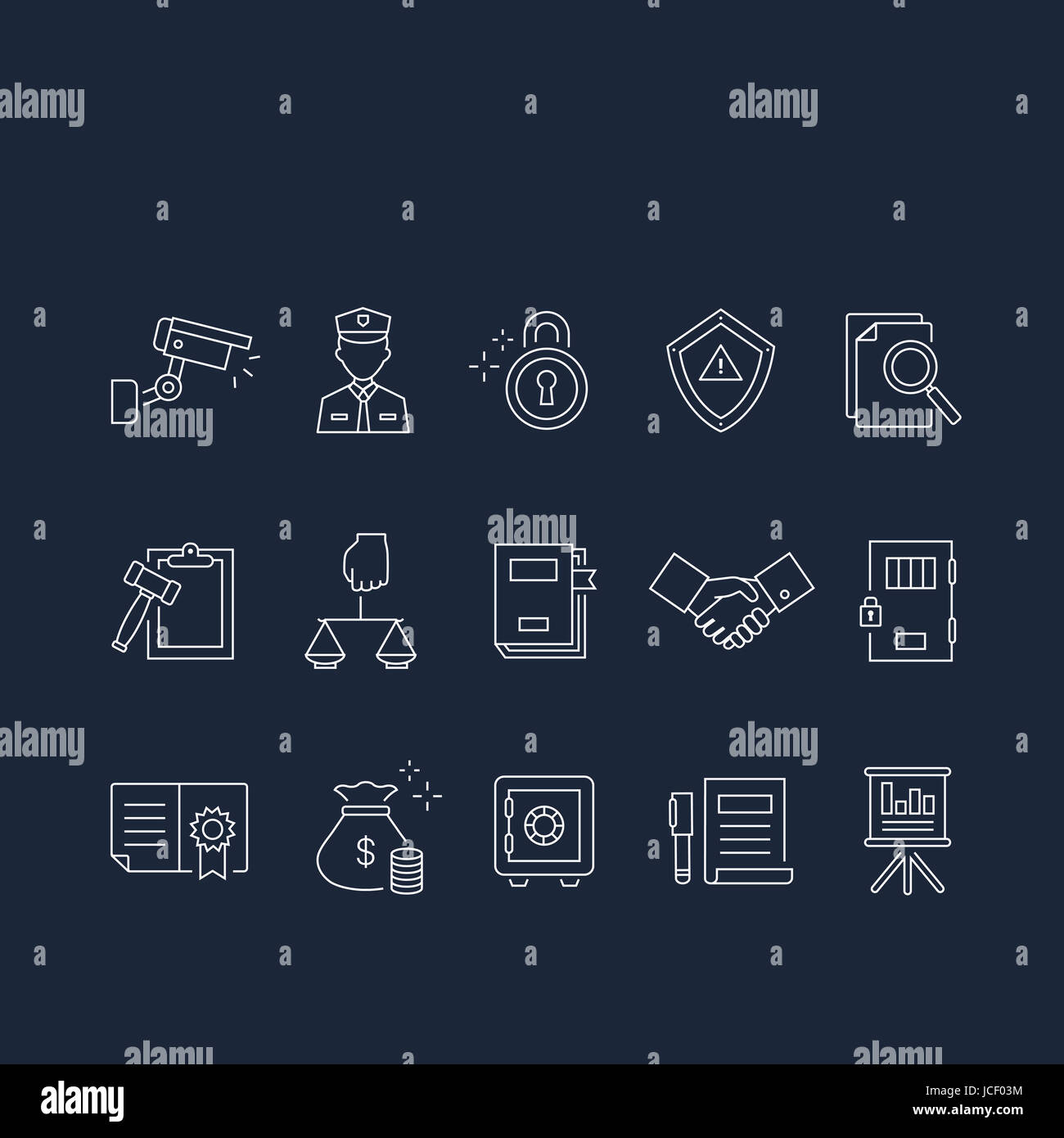 Set of various icons related to public order and security Stock Photo ...