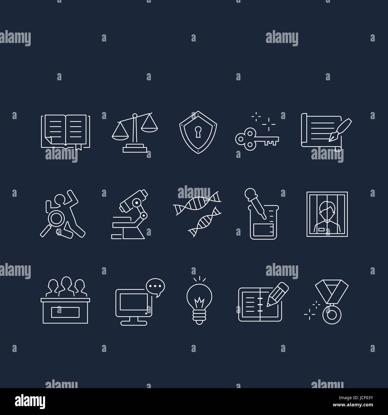 Set of various icons related to public order and security Stock Photo ...