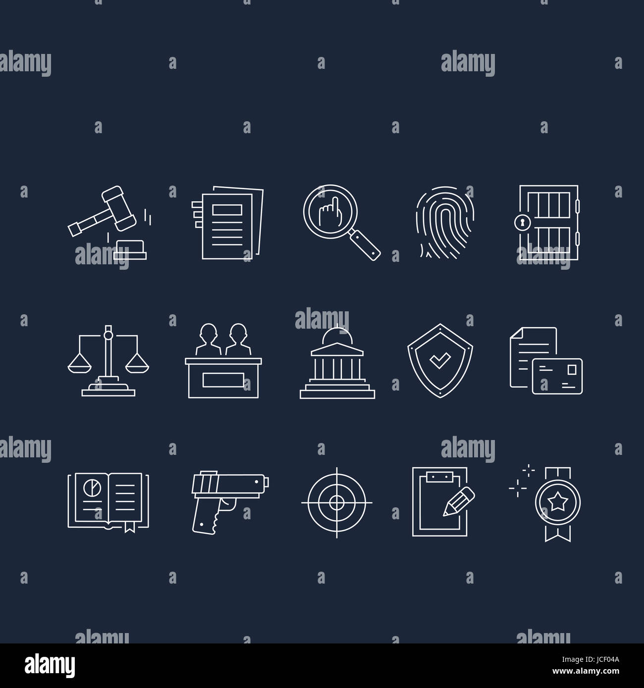 Set of various icons related to public order and security Stock Photo ...