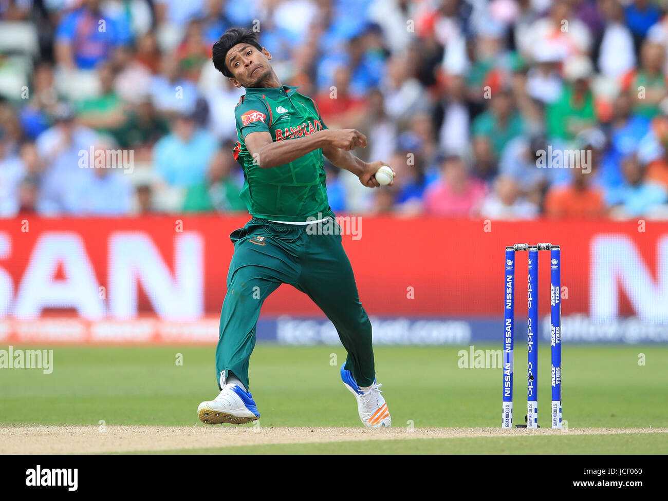 Bangladesh's Mustafizur Rahman in action during the ICC Champions ...