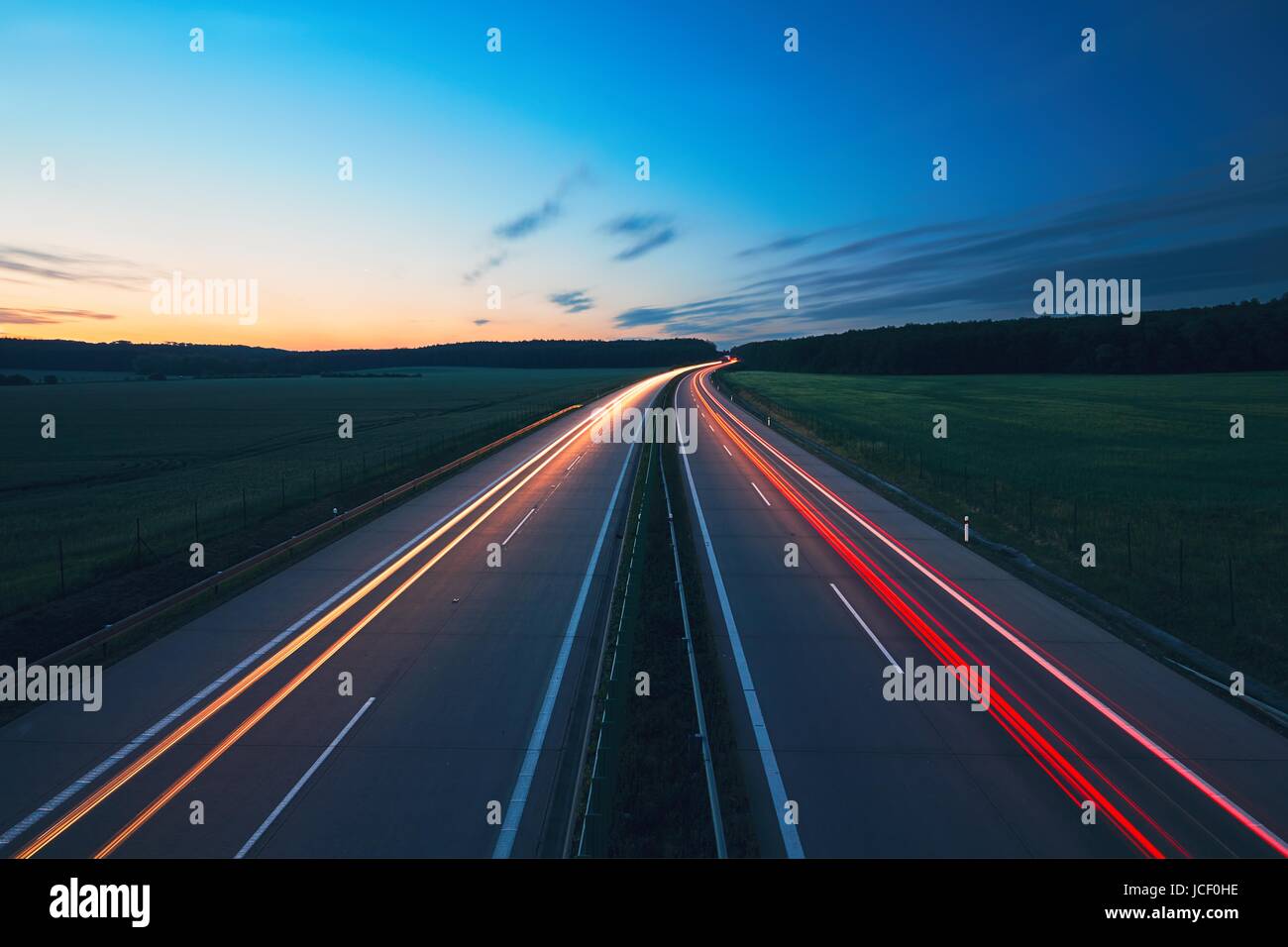 Car sunrise highway hi-res stock photography and images - Alamy