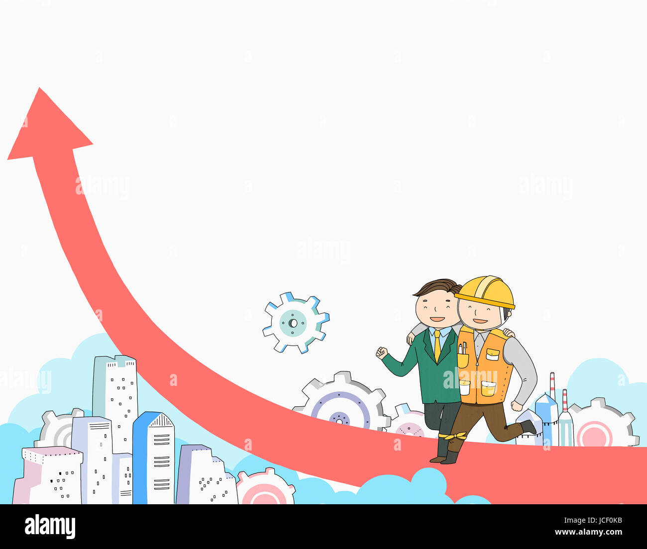 Illustration representing harmonious labor-management relations Stock ...
