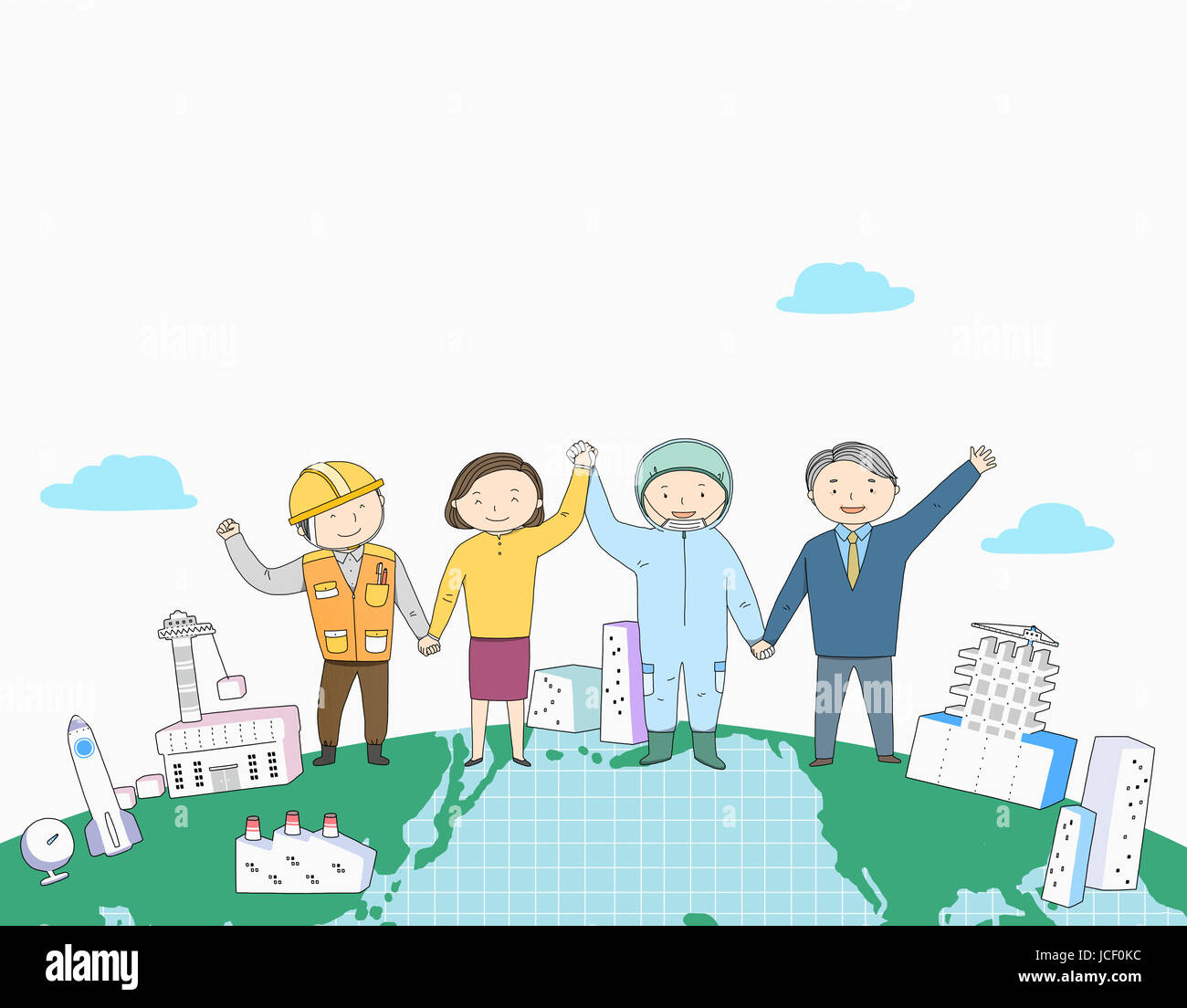 Illustration representing harmonious labor-management relations Stock ...