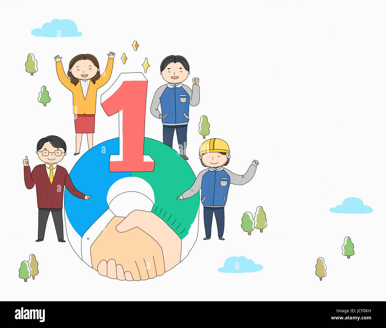 Illustration representing harmonious labour-management relations Stock ...