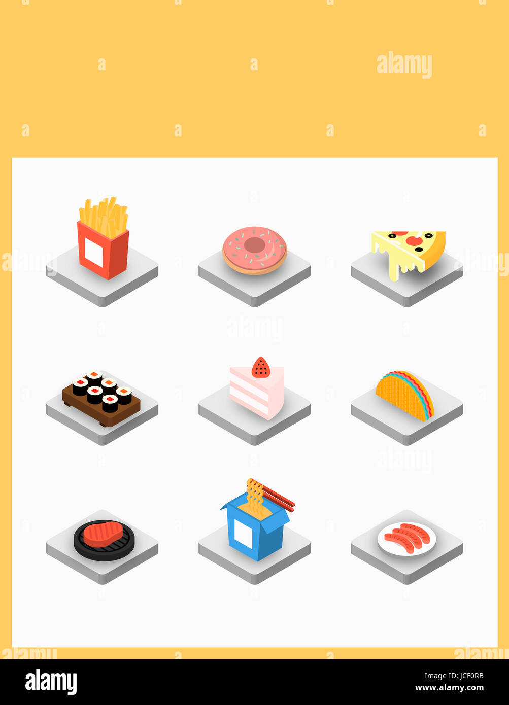 Icon set of various food Stock Photo - Alamy