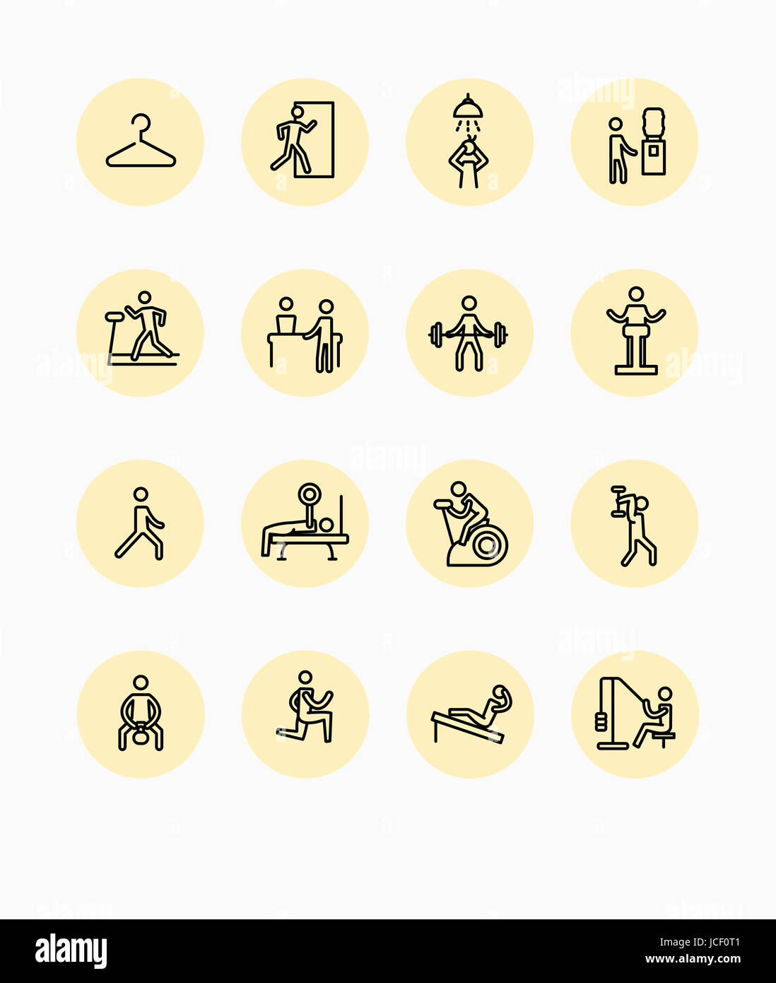 Set of pictogram icons related to exercise Stock Photo - Alamy