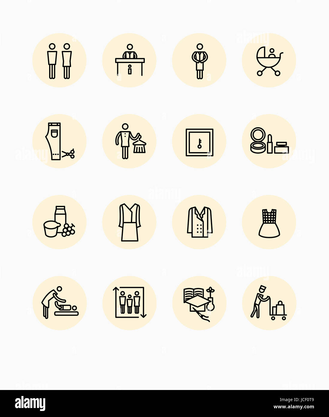 Set of pictogram icons related to department store Stock Photo - Alamy