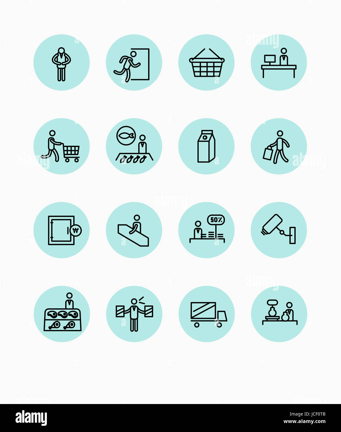 Set of pictogram icons related to shopping Stock Photo - Alamy