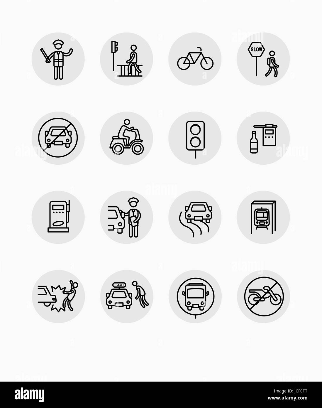 Set of pictogram icons related to traffic Stock Photo - Alamy