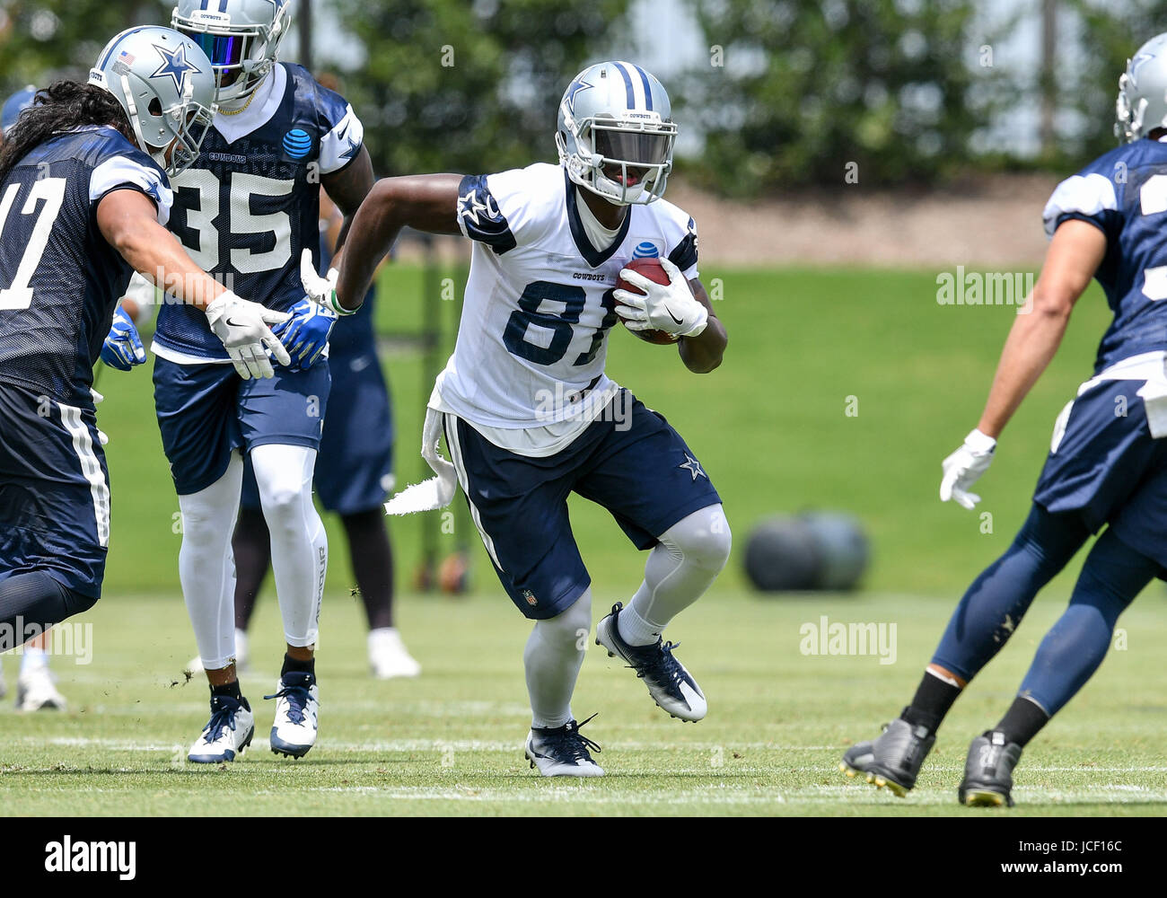 June 14th, 2017: .Dallas Cowboys wide receiver Andy Jones (81) catches ...