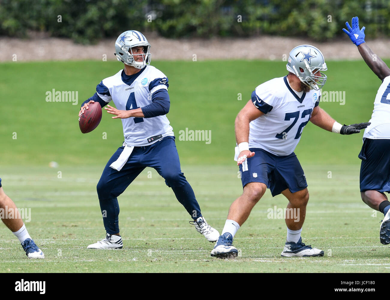June 14th, 2017: .Dallas Cowboys guard Zack Martin (70) block for ...