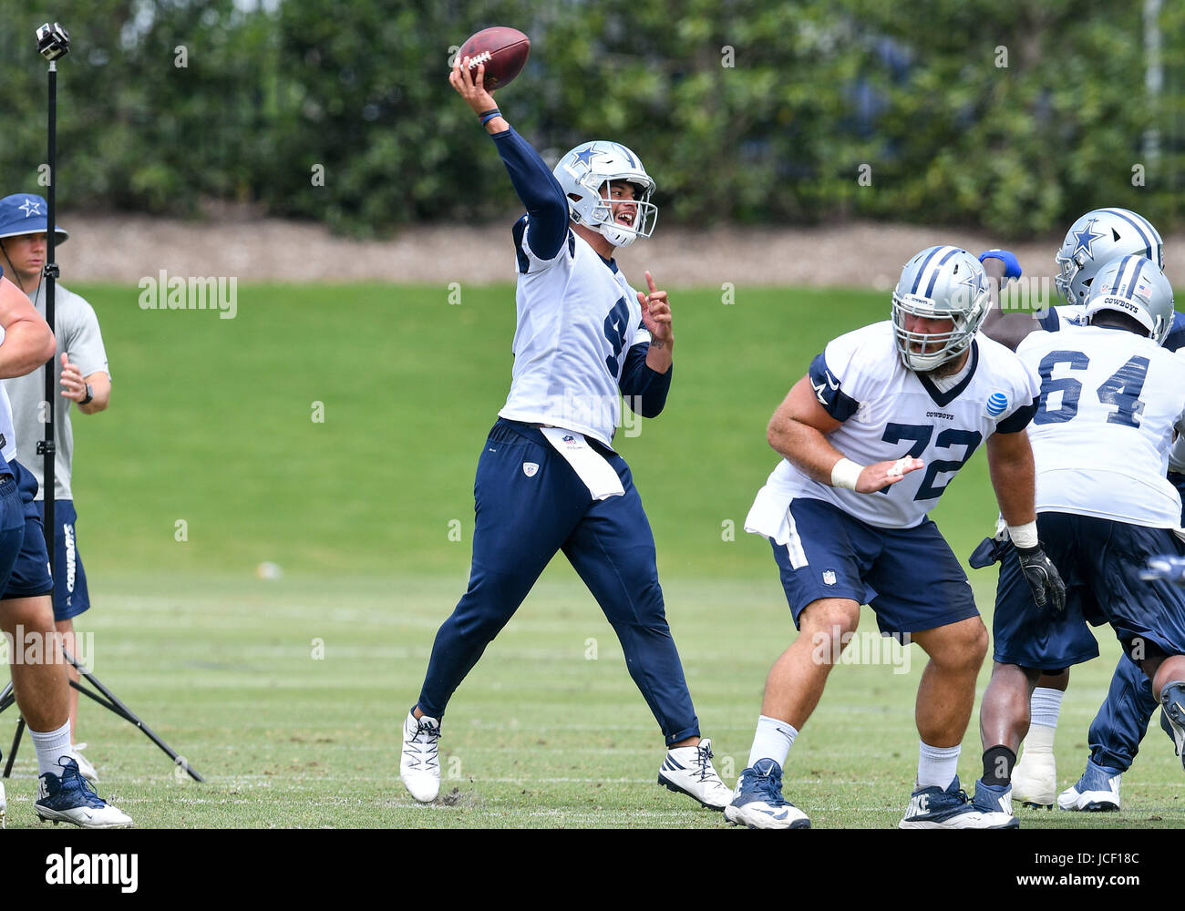 June 14th, 2017: .Dallas Cowboys guard Zack Martin (70) block for ...