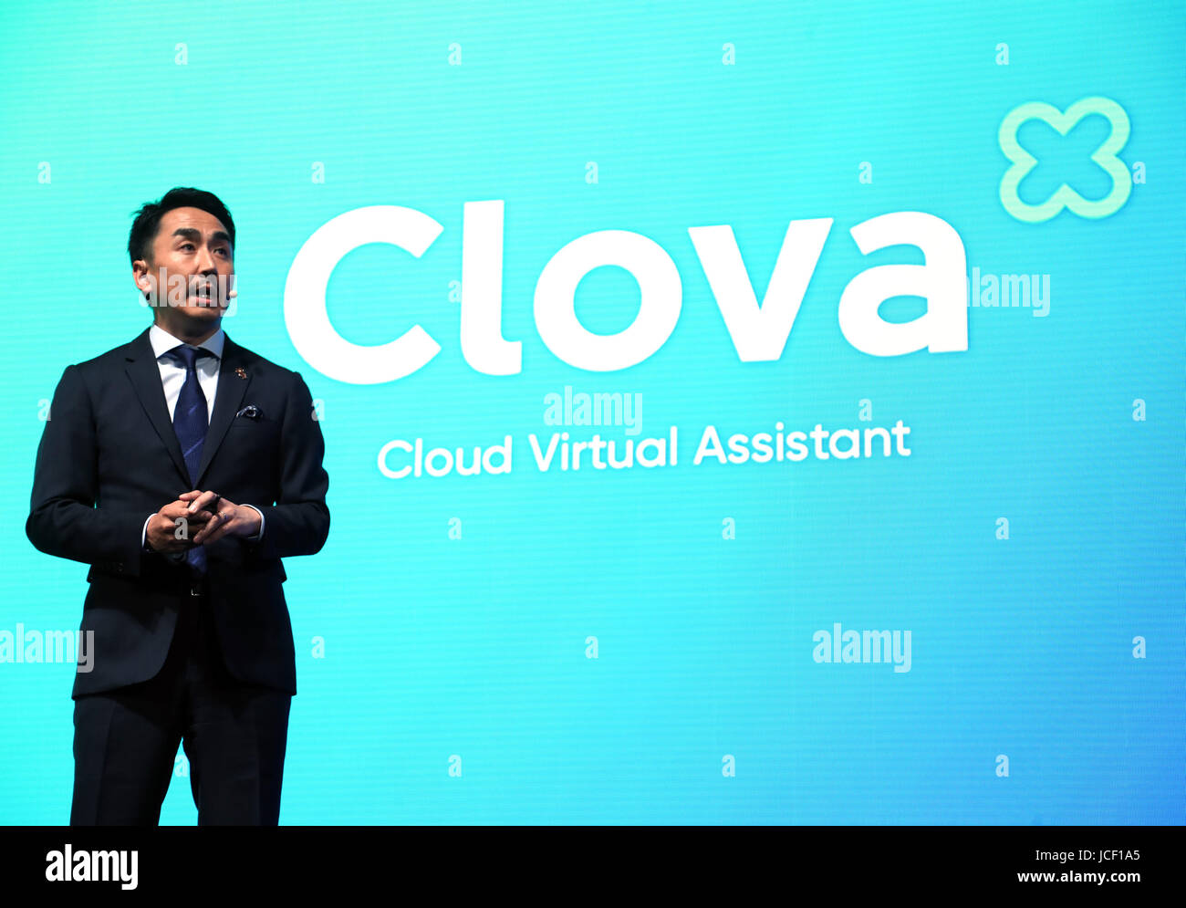 Tokyo, Japan. 15th June, 2017. Japan's SNS giant LINE president Takeshi ...