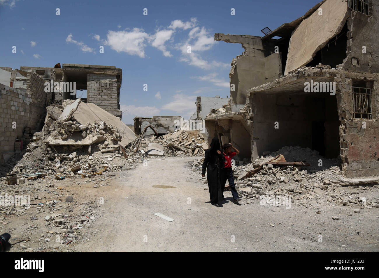 June 14, 2017 - Daily life in the Syria's town of Duma amidst the ...