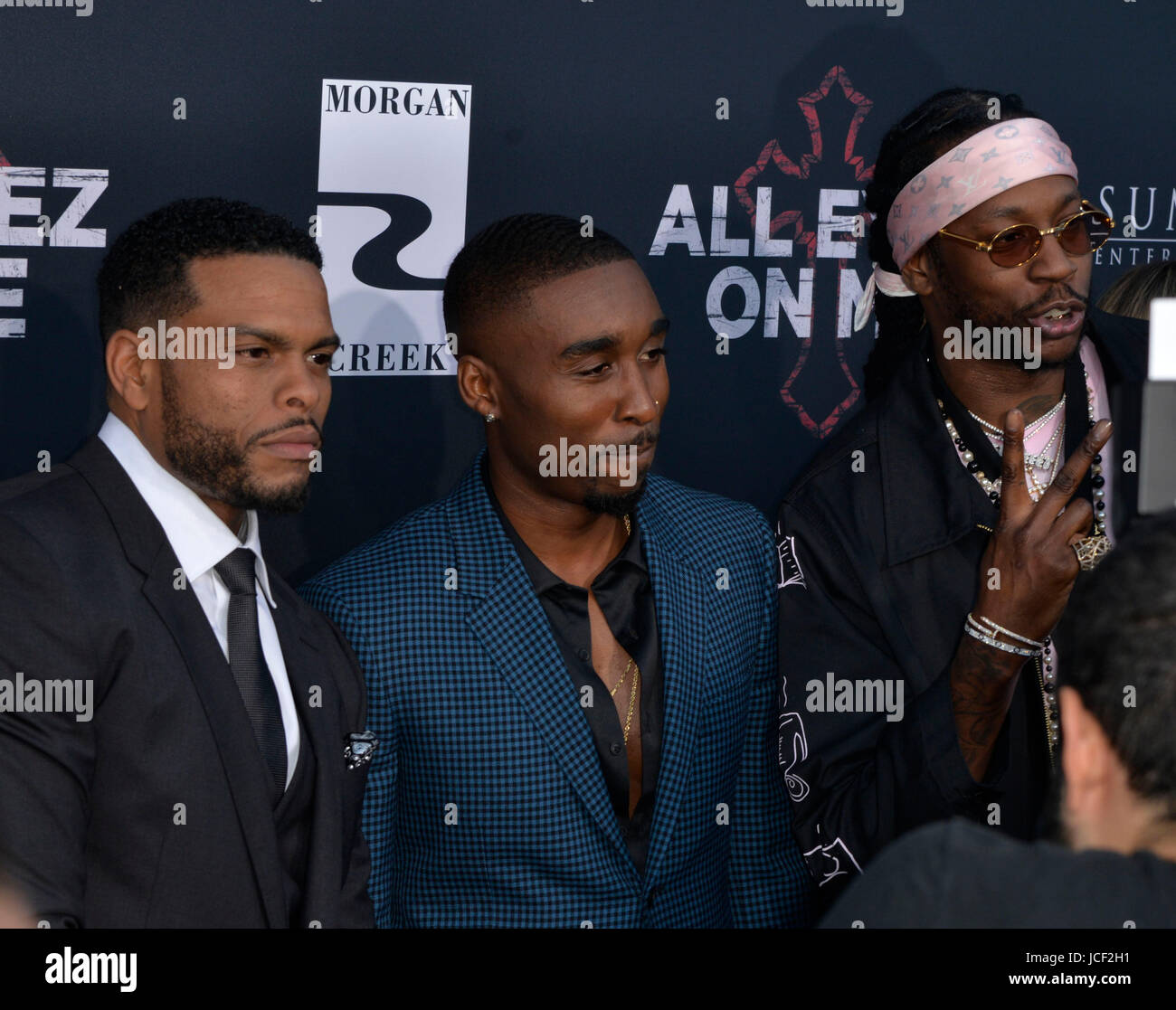 WESTWOOD, CA - JUNE 14: Benny Boom, Demetrius Shipp Jr., 2 Chains at ...