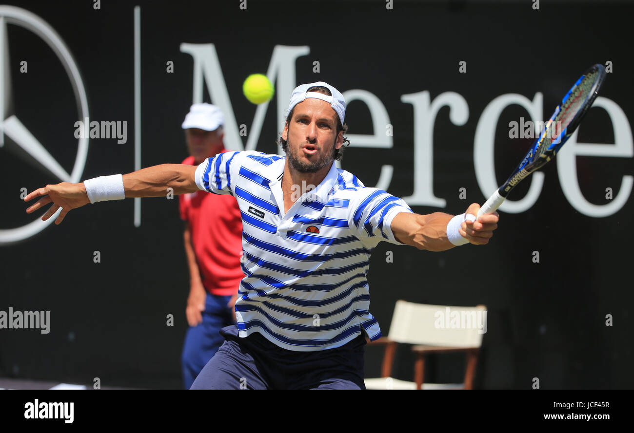 Stuttgart, Germany. 15th June, 2017. Spain's Feliciano Lopez returns ...