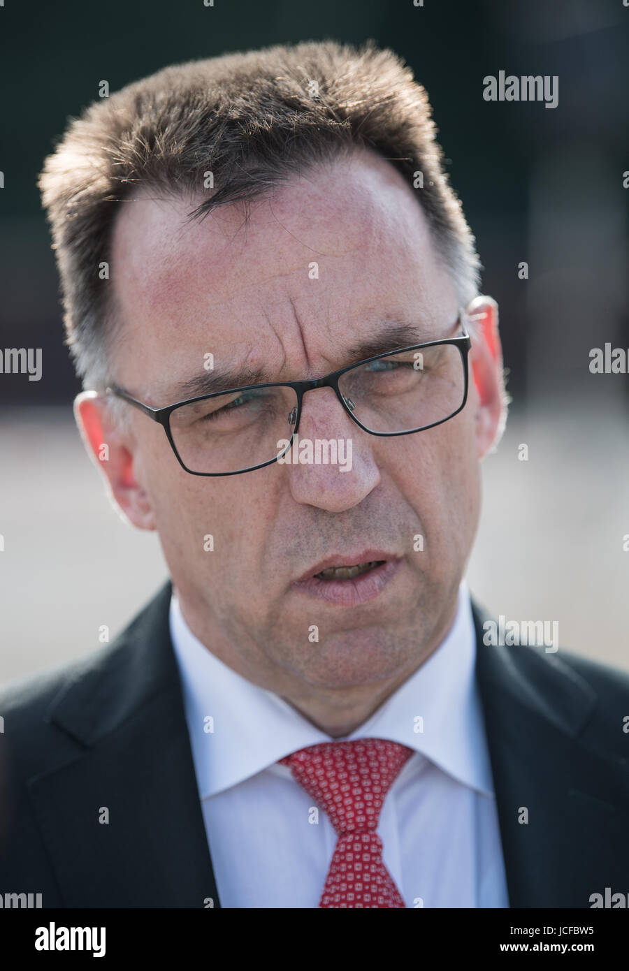 Germany's Bombardier-CEO Michael Fohrer attends the laying of the ...