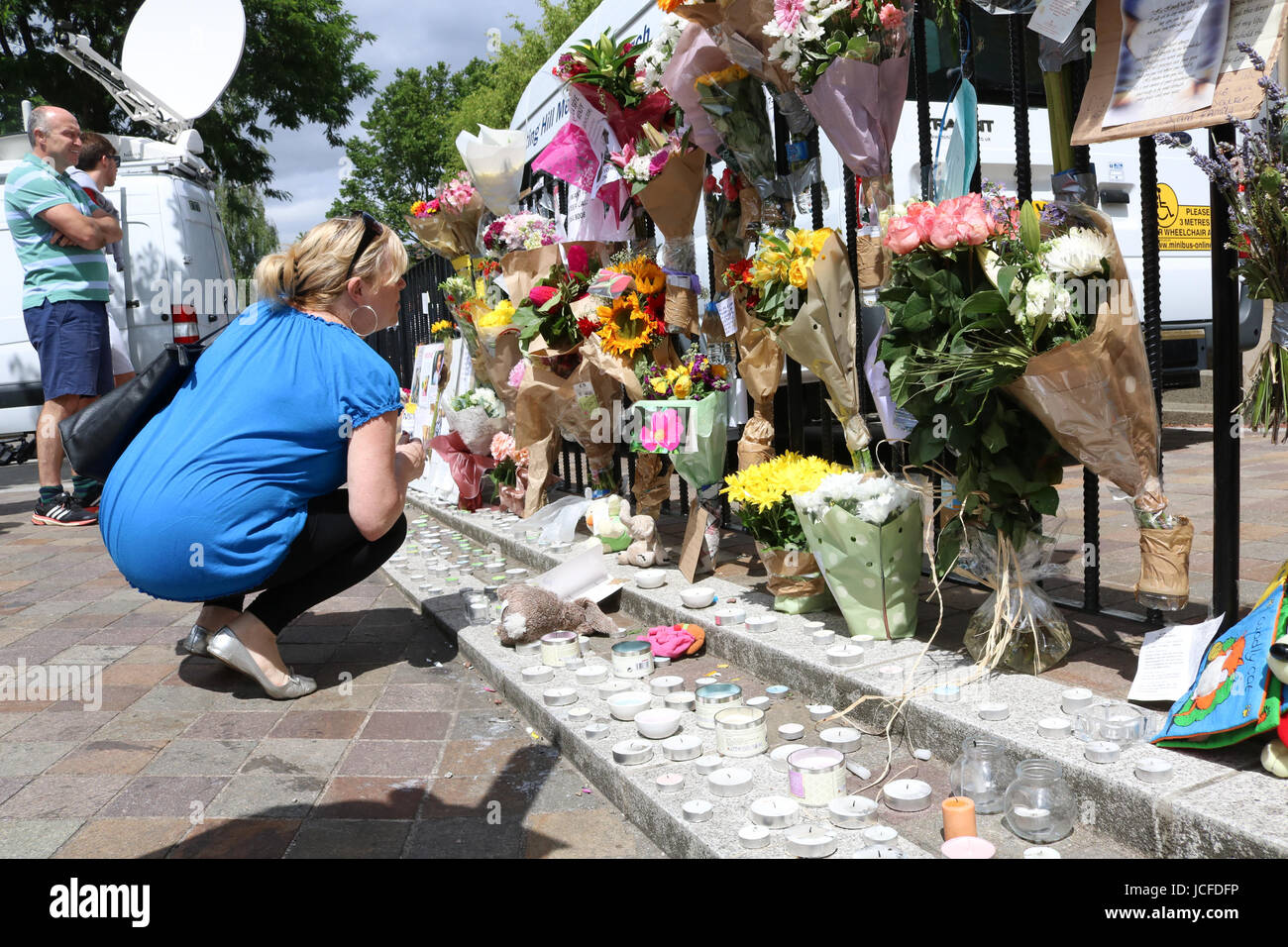 London, UK. 16th June, 2017. A sign outside the Latimer community ...