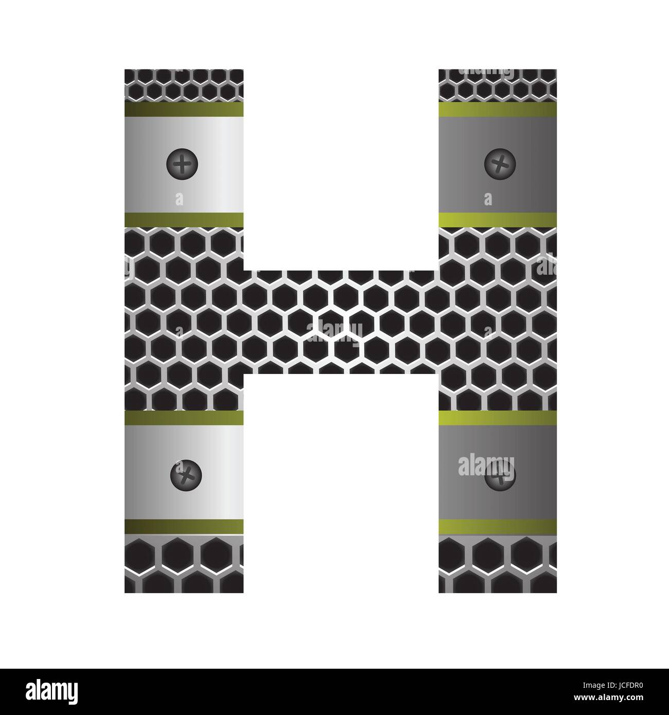 colorful illustration with brick letter H on a white background Stock ...