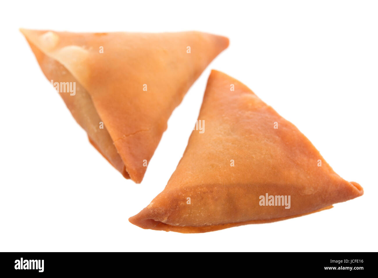 Samosa is a popular snack in Asia, Asian food isolated on white ...