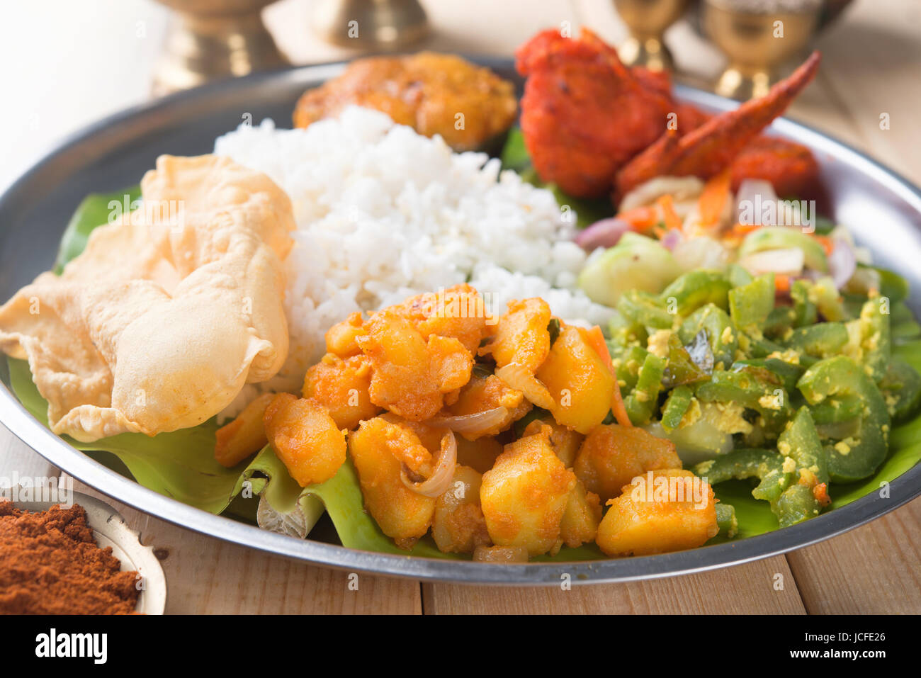 Close up Indian mixed rice on dining table Stock Photo - Alamy