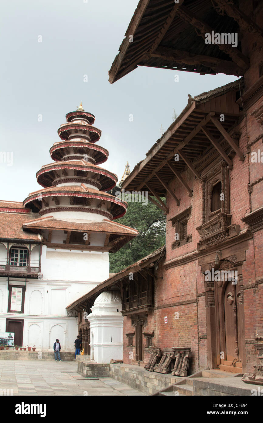 The round, pagoda-like turret of the Panch Mukhi Hanuman Mandiar in the ...