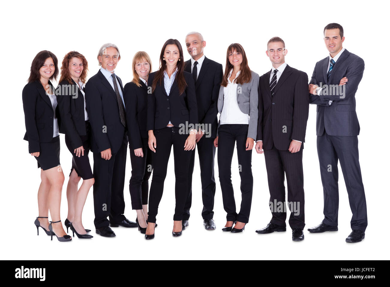 Lineup of diverse professional business executives or partners standing ...
