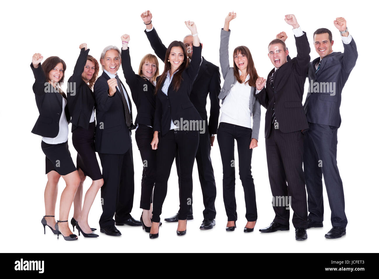 Lineup of diverse professional business executives or partners standing ...