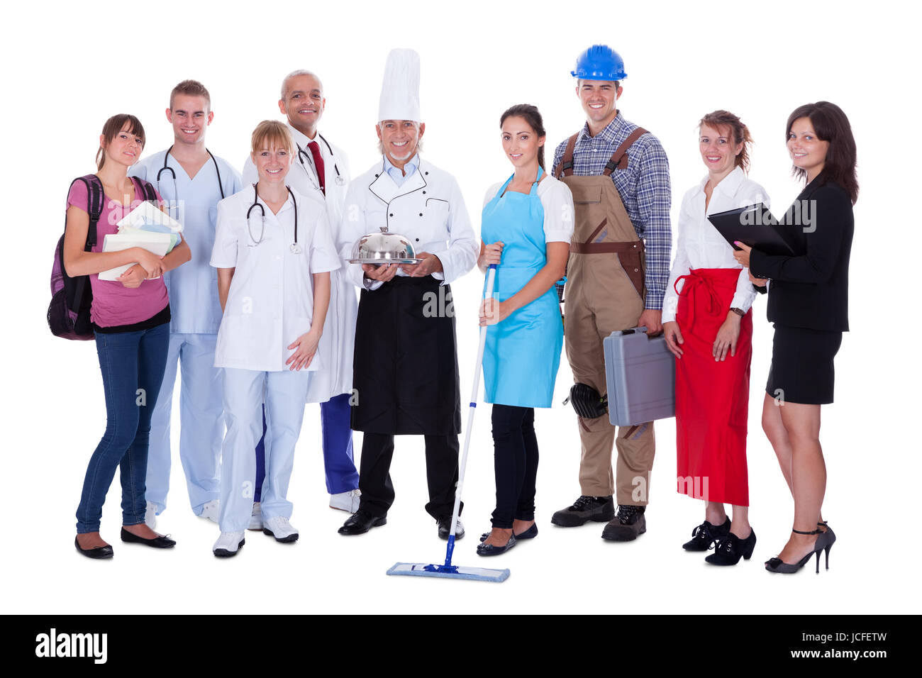 Large group of people representing diverse professions including Stock ...