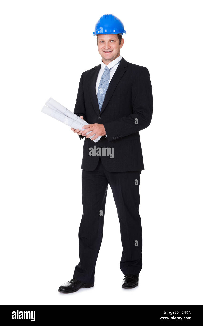 Portrait of successful architect. Isolated on white background Stock ...