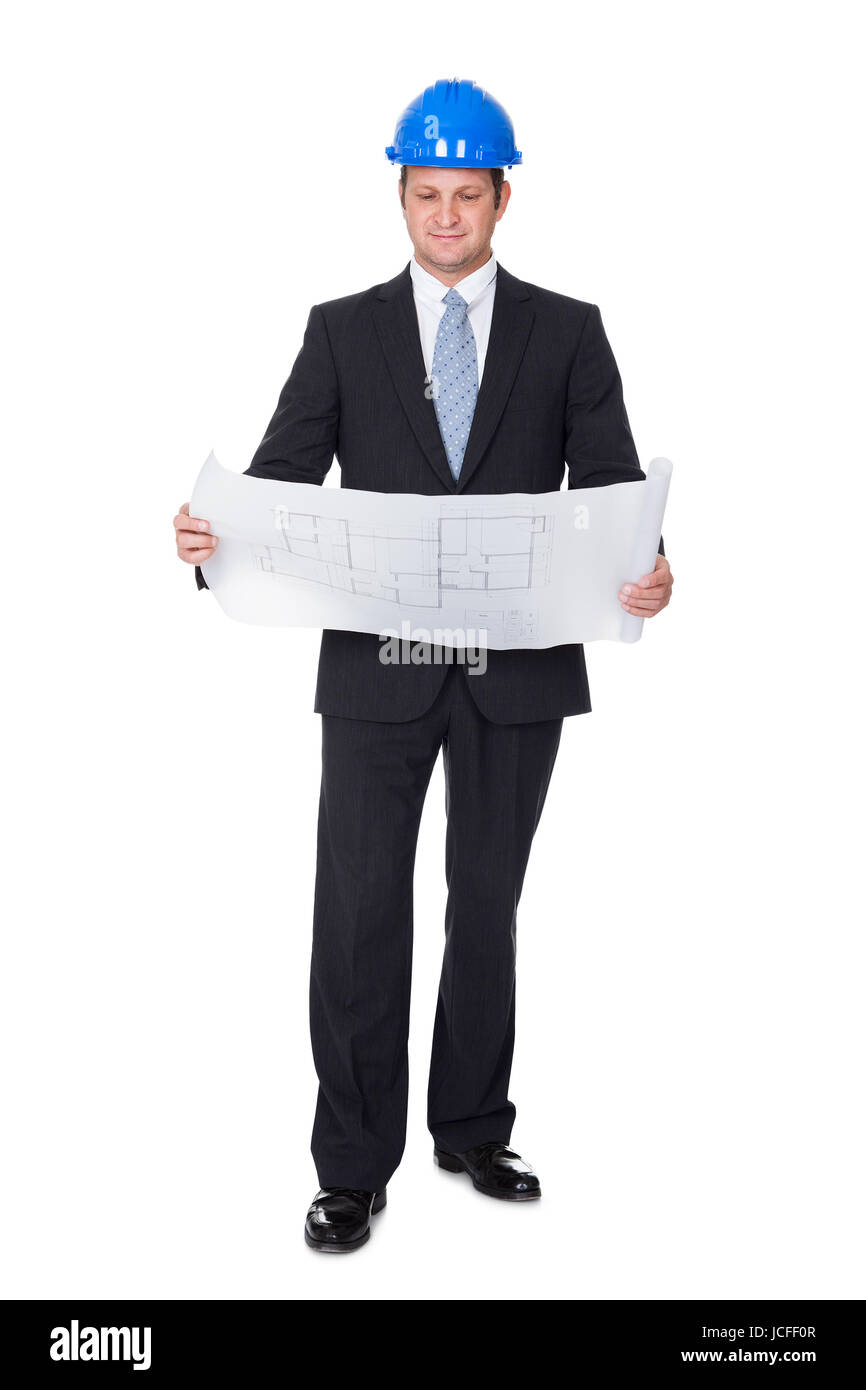 Portrait of successful architect. Isolated on white background Stock ...