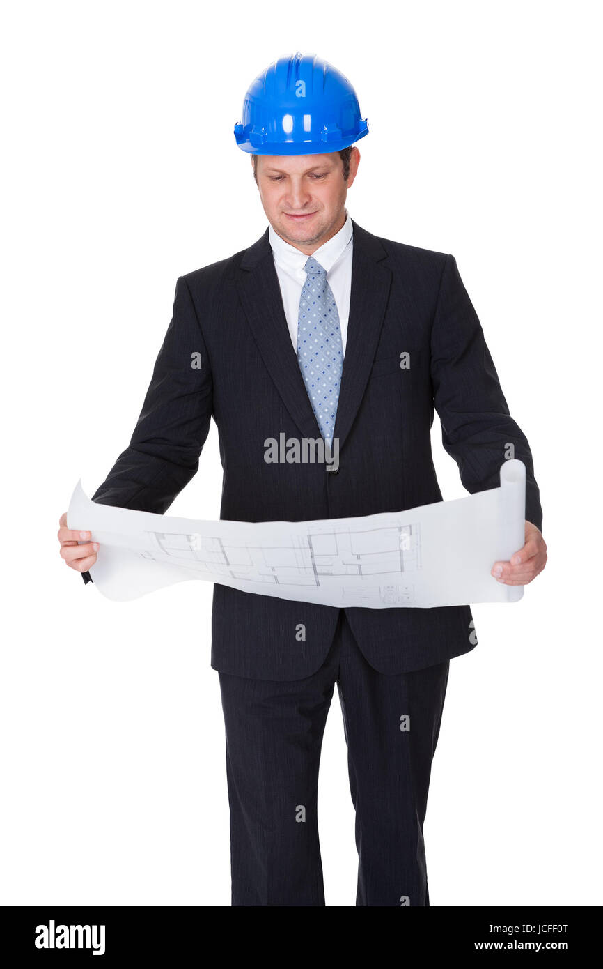 Portrait of successful architect. Isolated on white background Stock ...