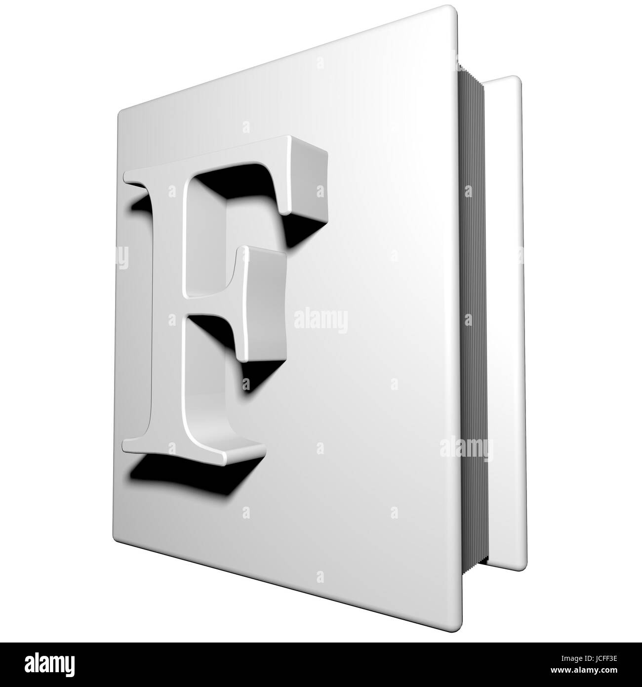 Book with letter F on the cover, 3d render Stock Photo - Alamy