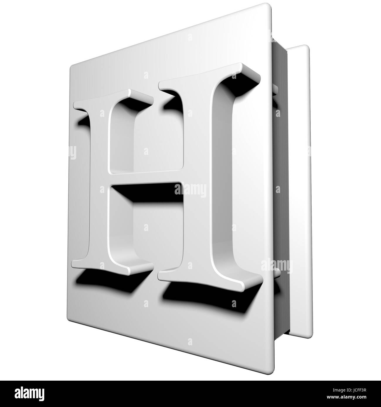 Book with letter H on the cover, 3d render Stock Photo - Alamy