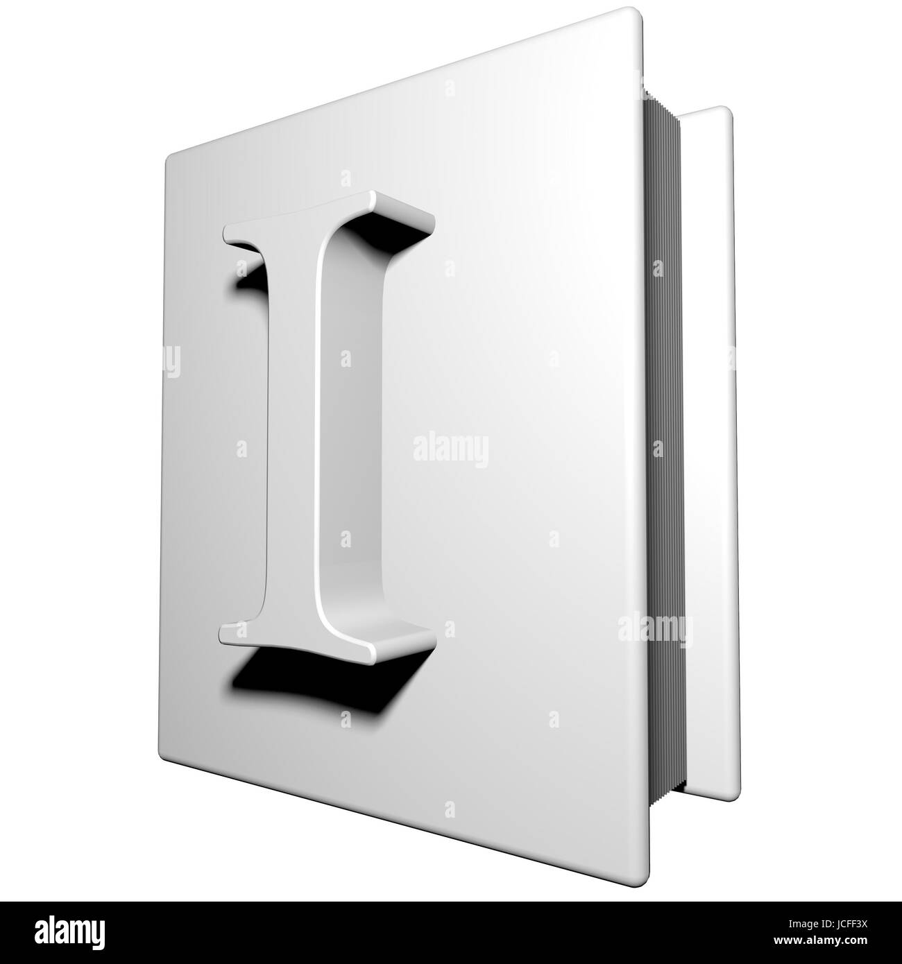 Book with letter I on the cover, 3d render Stock Photo - Alamy