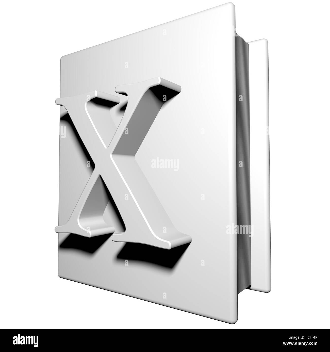 Book with letter X on the cover, 3d render Stock Photo - Alamy