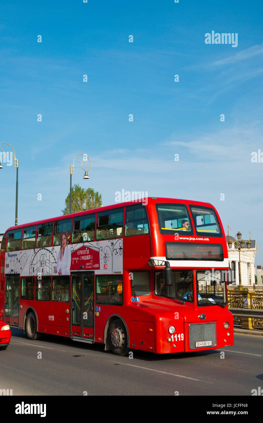 Chinese made double decker bus, copy of Leyland routemaster bus, Skopje ...