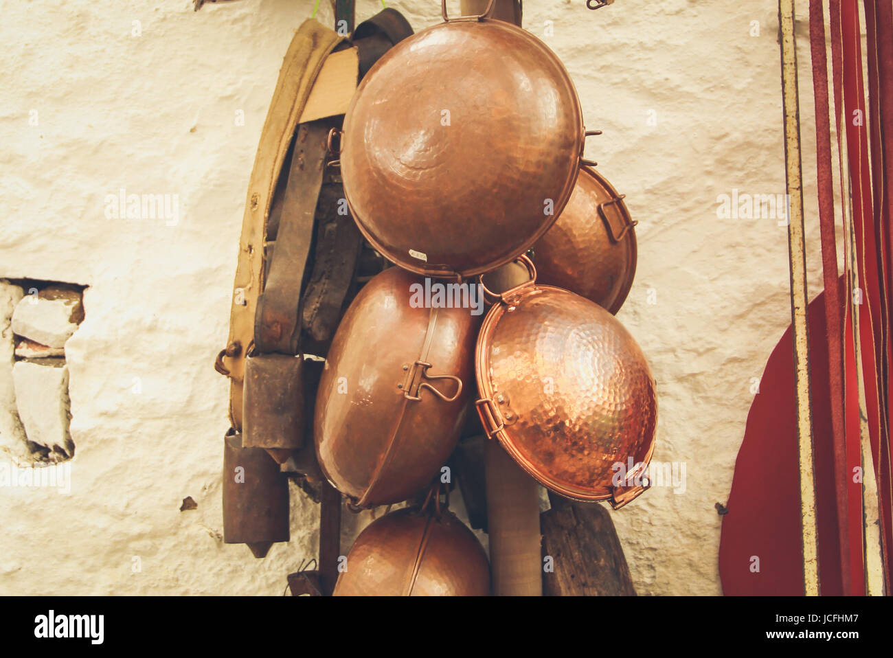 copper dish cataplana in a street market Stock Photo - Alamy