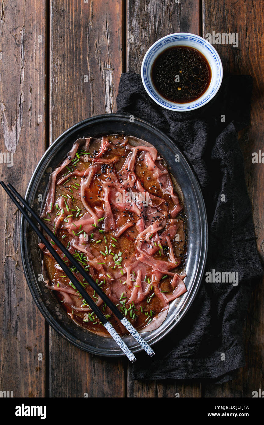 Asian style Beef carpaccio Stock Photo - Alamy