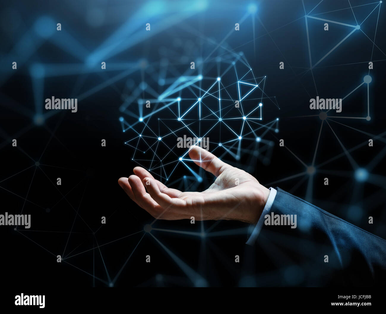 Tech hand projection hi-res stock photography and images - Alamy