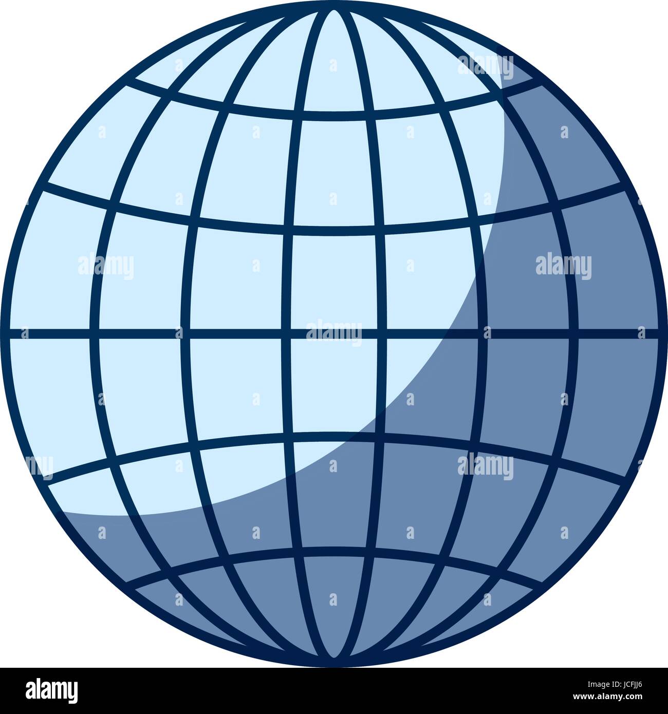 blue color silhouette shading of front view globe earth world chart ...