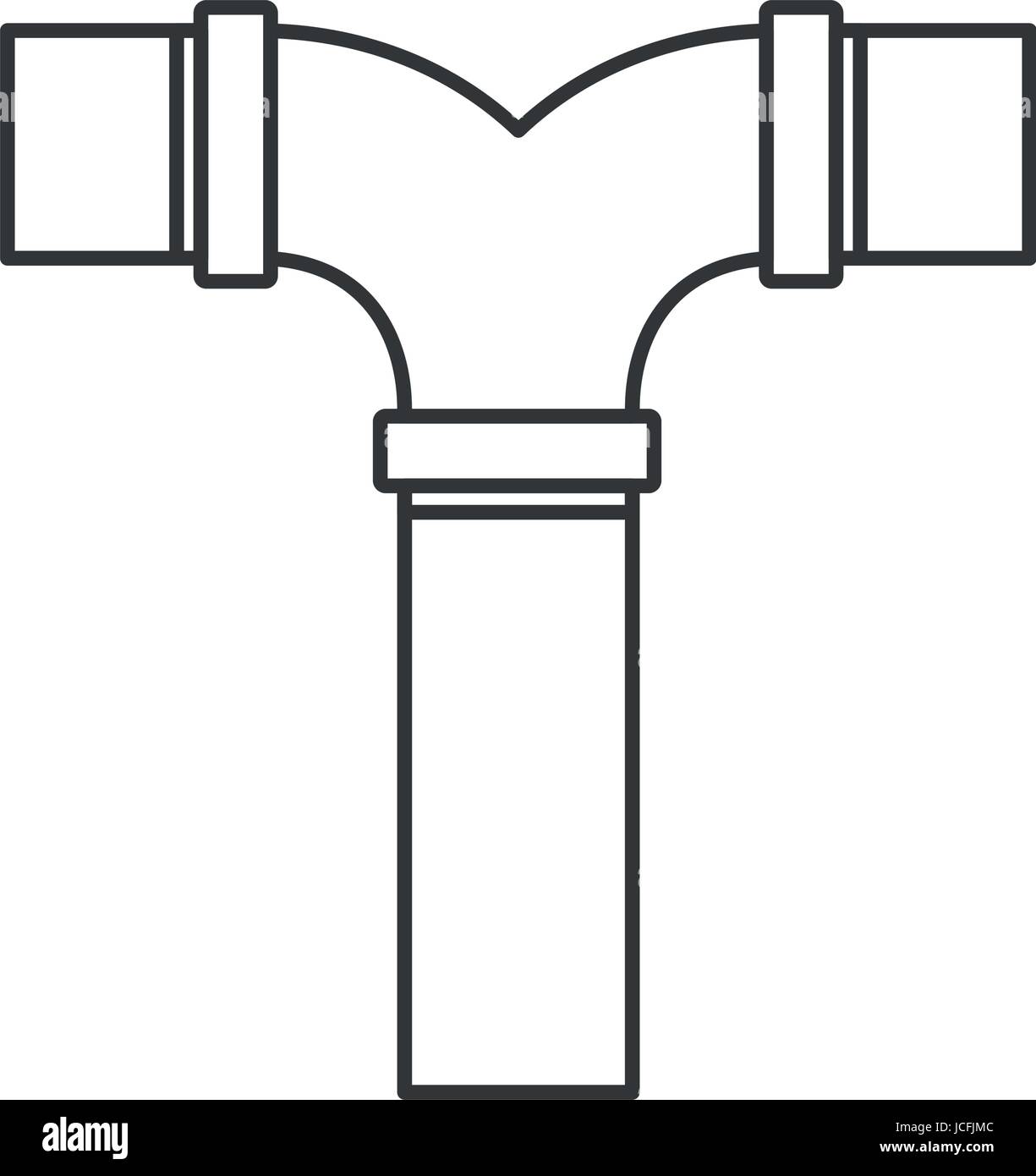 monochrome silhouette of drain pipe t connection Stock Vector Image ...