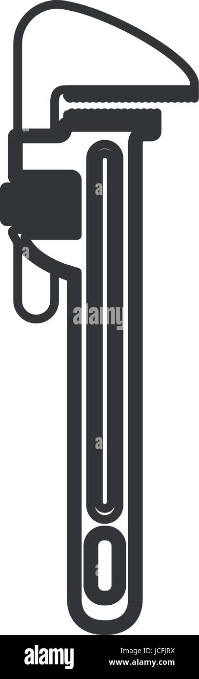 Black silhouette plumbing wrench Stock Vector Images - Alamy