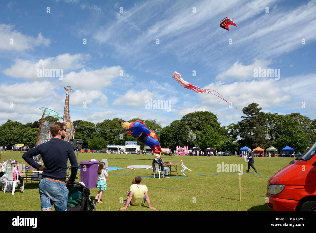 Scenes of kite flying from the annual Kite Festival in Russell Park ...