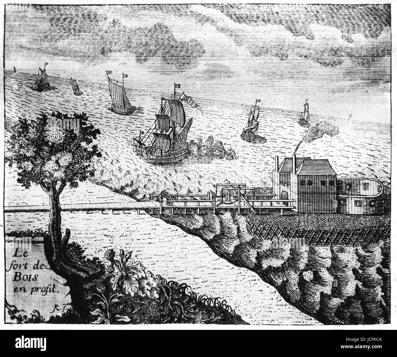 Dunkirk : the Fort de Bois 17th century engraving Stock Photo - Alamy