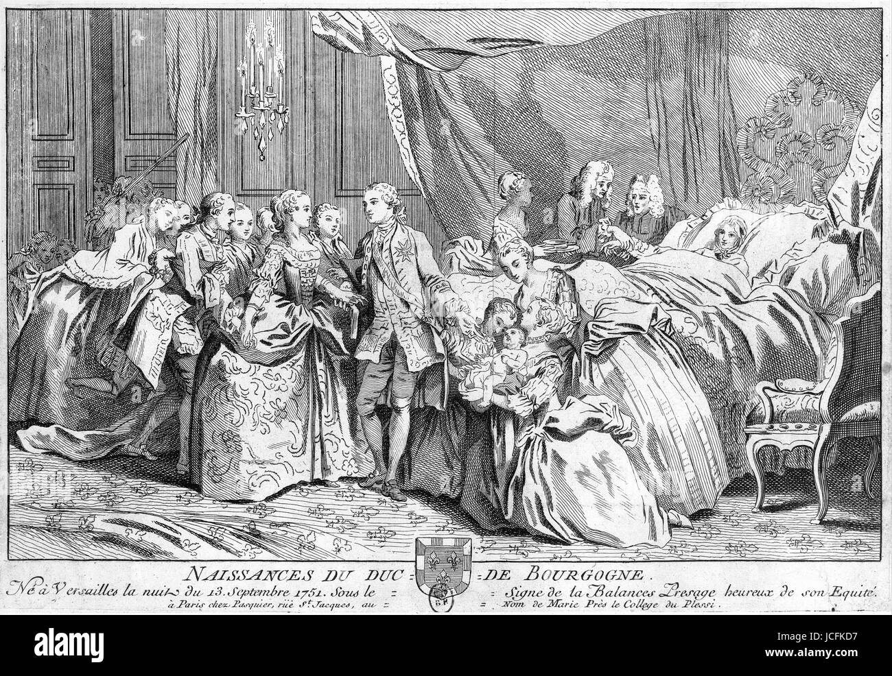 Versailles September 13, 1751 Birth of the duke of Burgundy Stock Photo ...