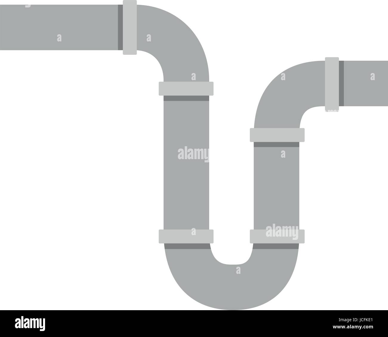 white background with color silhouette of drain pipe siphon Stock ...