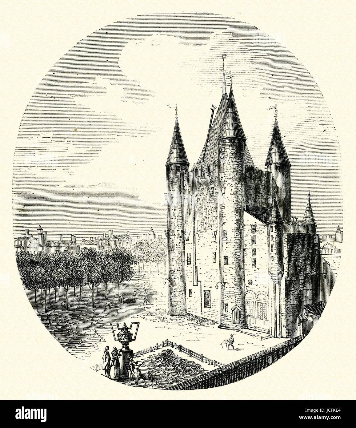 Temple tower where the French royal family were incarcerated during the ...